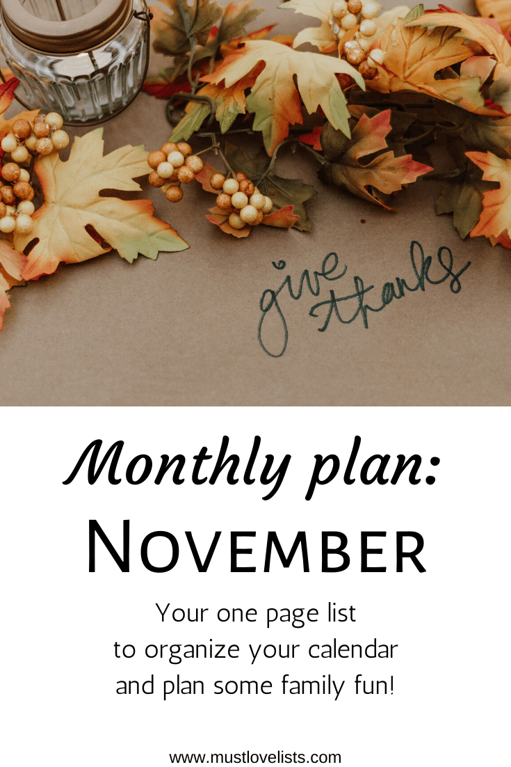What to Do in November - Must Love Lists