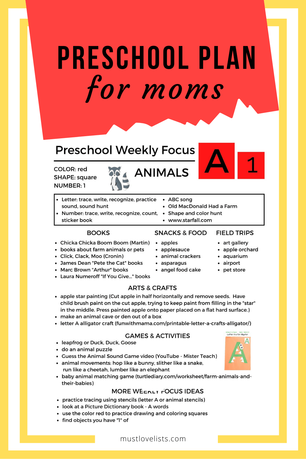 Preschool Letter of the Week: A is for Animals