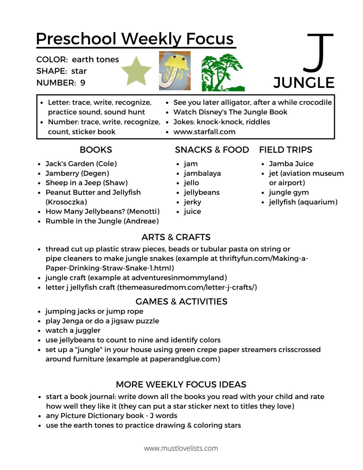 Preschool Letter of the Week: J is for Jungle