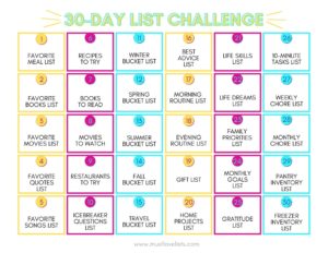 30-Day Challenges to Try this Year - Must Love Lists