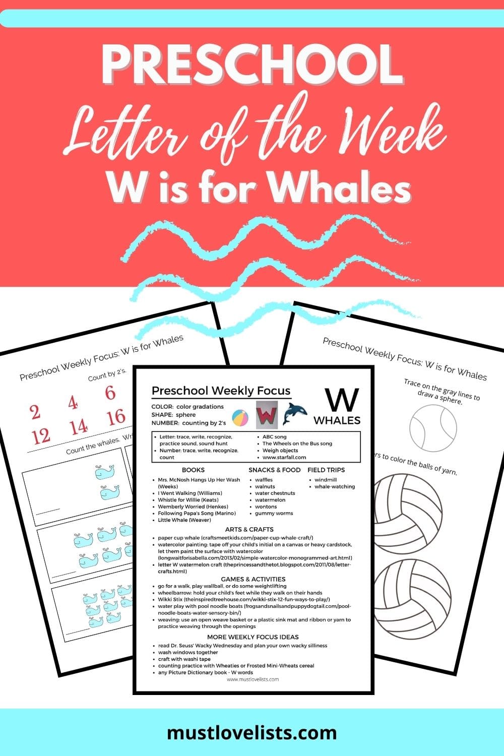 Preschool Letter of the Week: W is for Whales - Must Love Lists