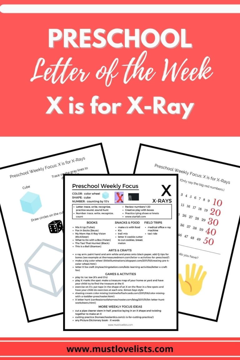 Preschool Letter of the Week: X is for X-Ray - Must Love Lists