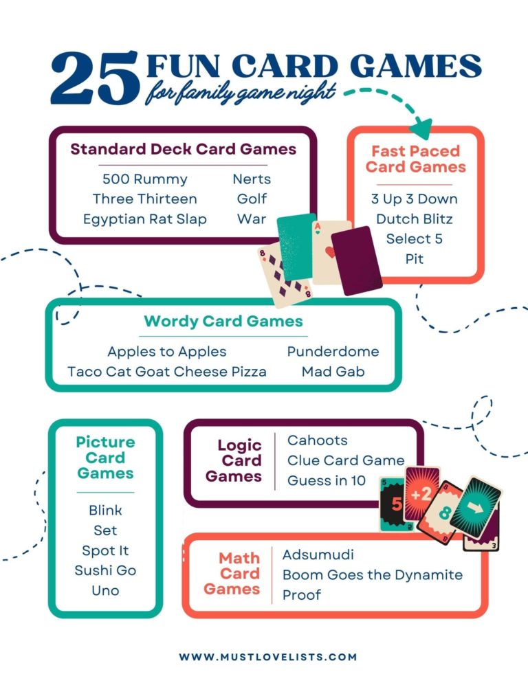 25 Fun and Educational Card Games for Family Game Night - Must Love Lists