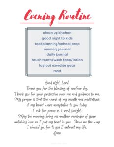 Evening Routine Ideas for Homeschool Moms - Must Love Lists