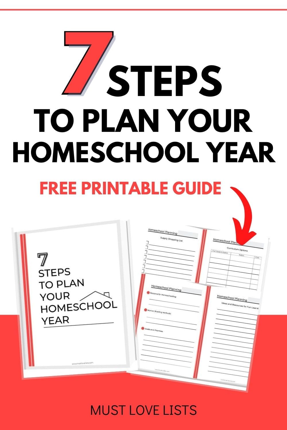 7 Steps to Plan Your Homeschool Year - Must Love Lists