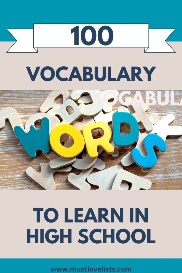100 Vocabulary Words to Learn in High School (Free Download) - Must ...