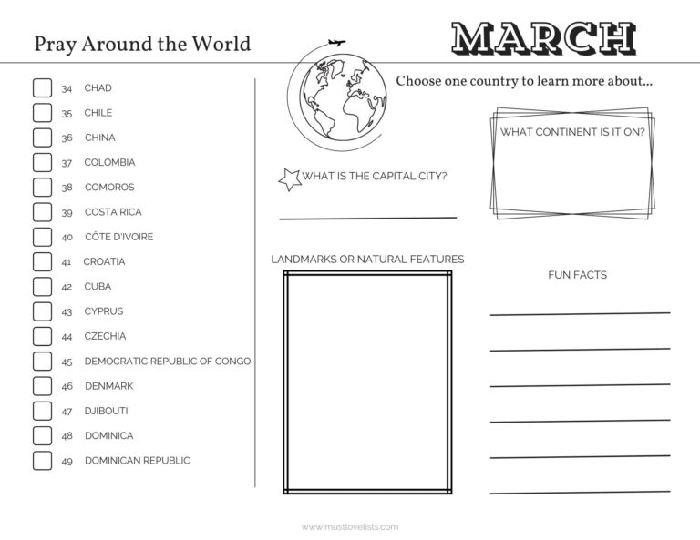 Pray Your Way Around the World: March Prayer Guide for Families - Must ...