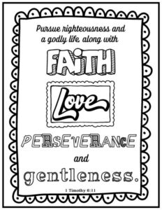 Scripture Coloring Pages: 1 Timothy - Must Love Lists